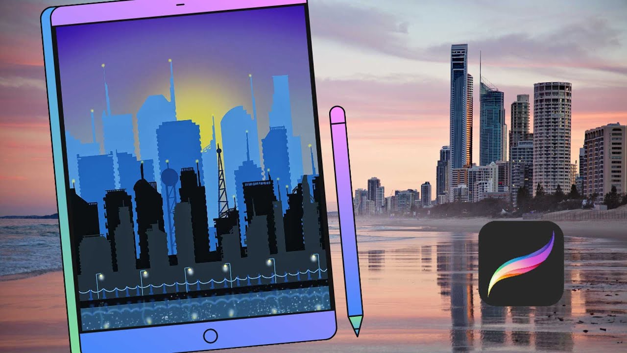 Cityscape 🌇 digital drawing on Ipad | Procreate - YouTube