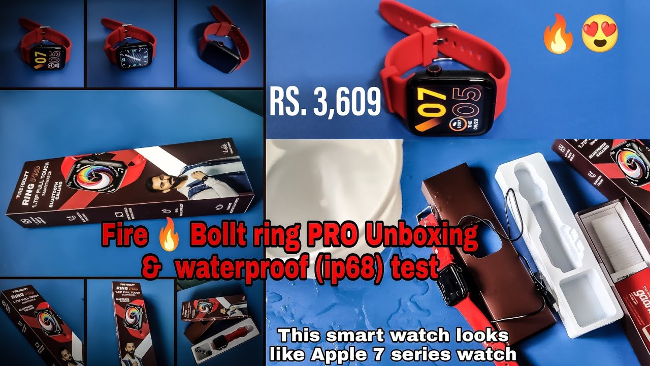Fire Boltt ring PRO Red Colour Smart Watch Unboxing & Waterproof (Ip68 ...