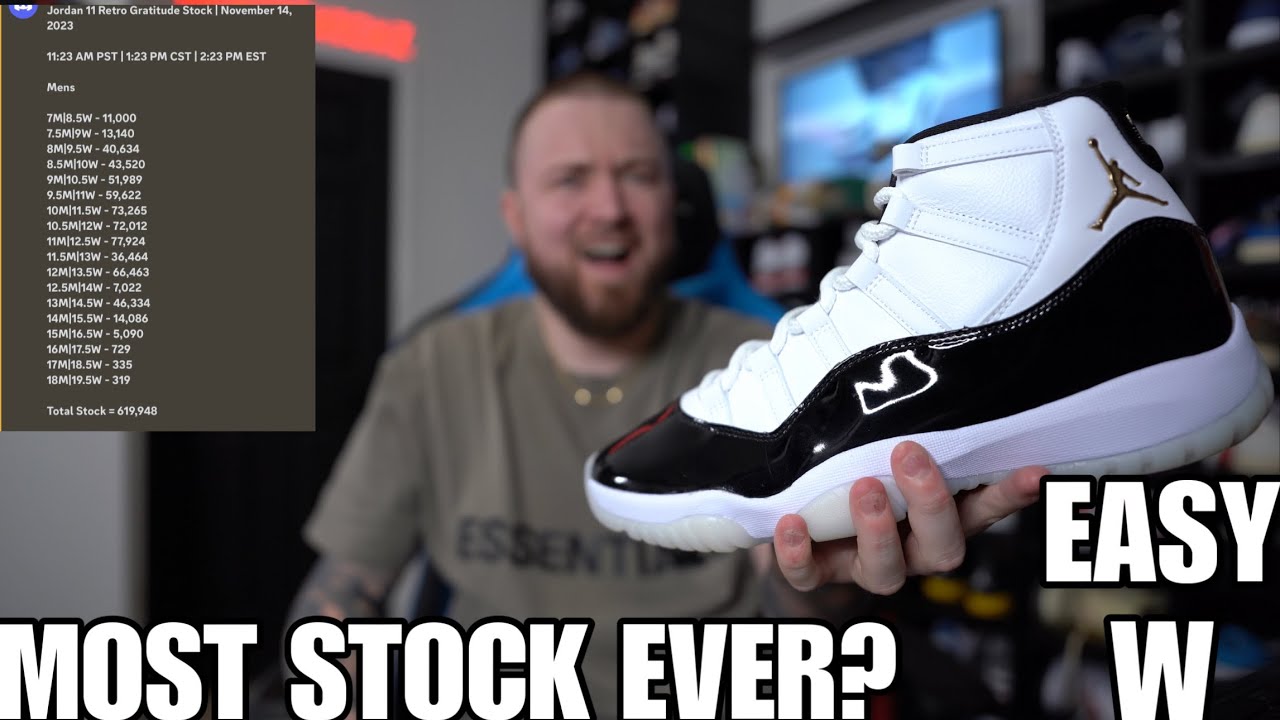 THE JORDAN 11 "GRATITUDE" SHOCK DROP WAS INSANE!! THE MOST STOCK I HAVE ...