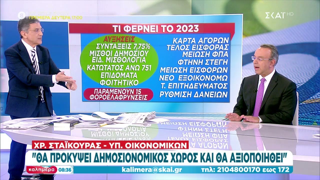 Σταϊκούρας στον ΣΚΑΪ: Παράθυρο για νέα μέτρα στήριξης της κοινωνίας ...