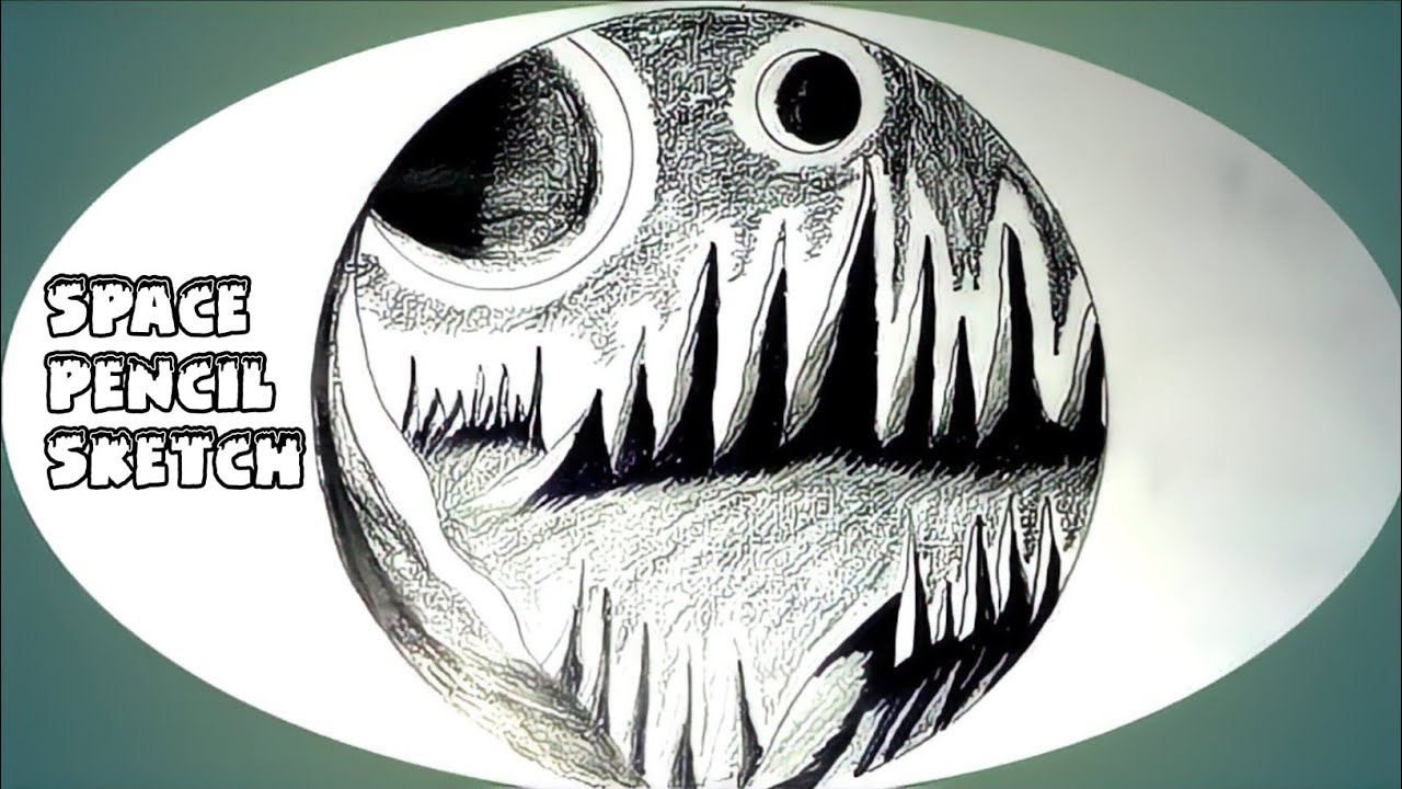 Easy and Beautiful Space pencil Sketch Scenery step by step - YouTube