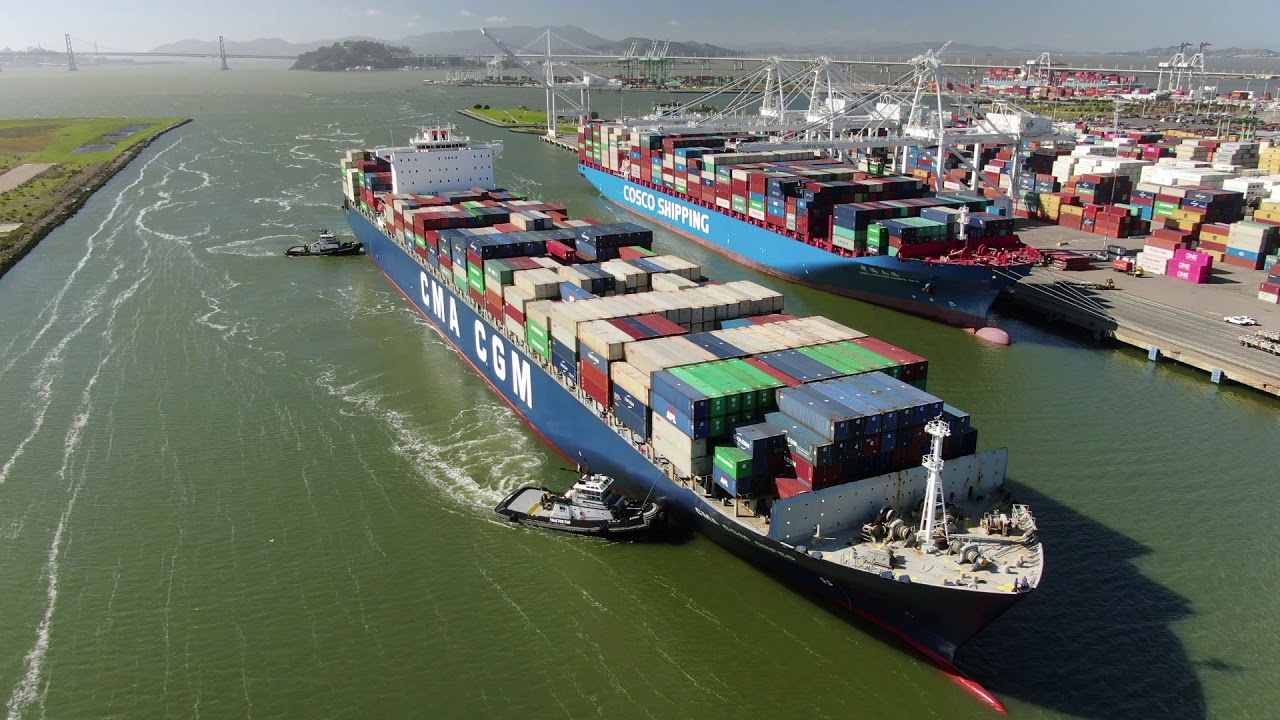San Francisco Container Ships - YouTube
