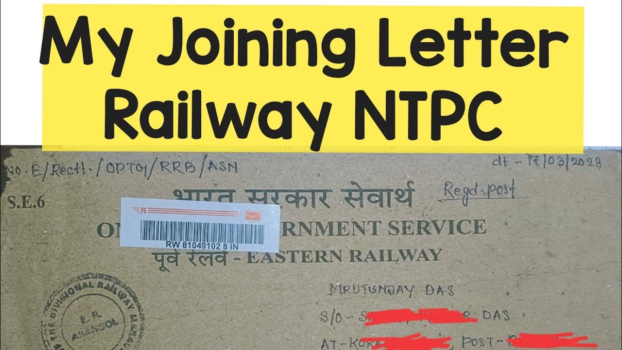 My RRB NTPC Joining letter, #rrbntpc2024 - YouTube