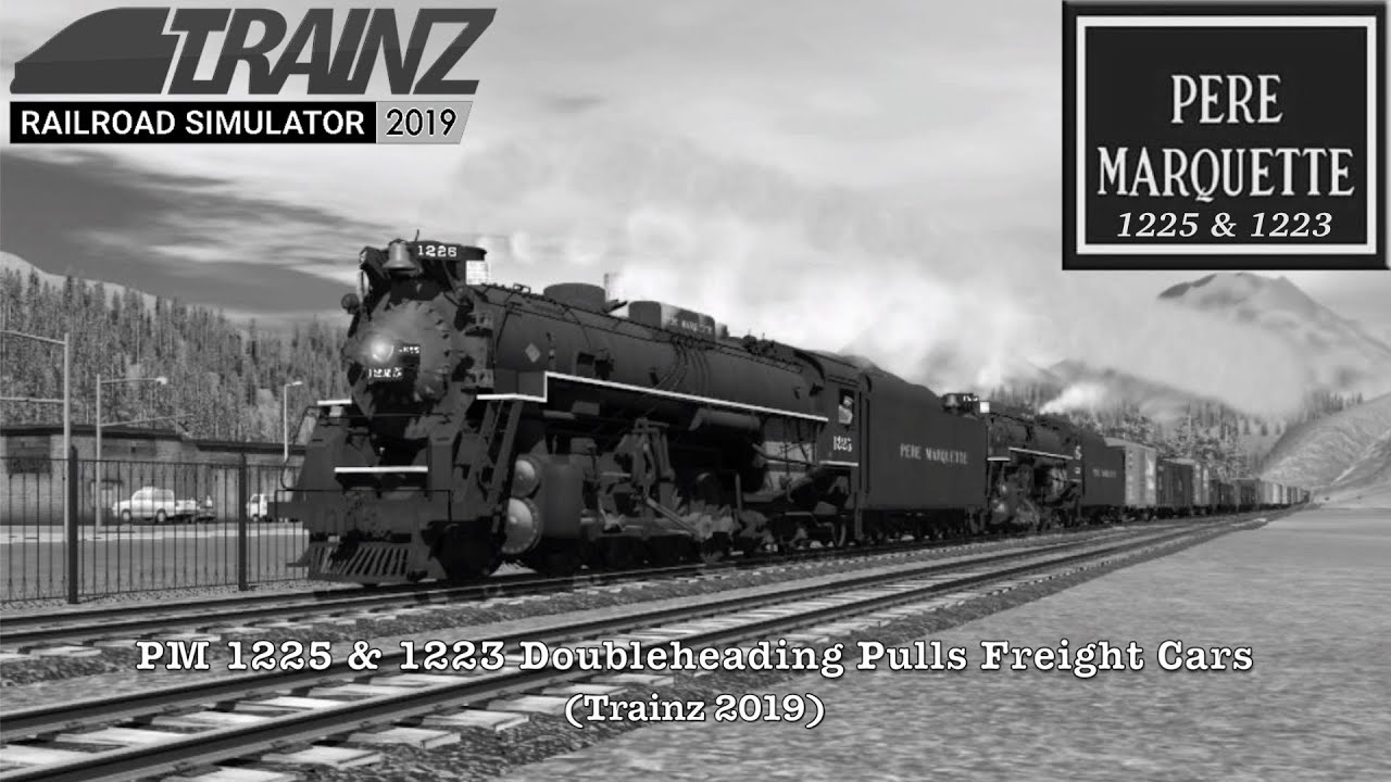PM 1225 & 1223 Doubleheading Pulls Freight Cars (Trainz 2019) - YouTube