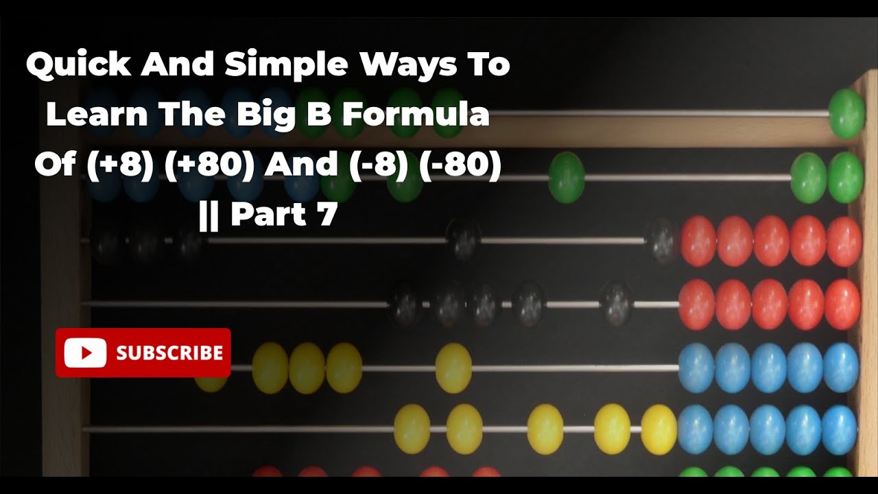 Quick and Simple Ways to Learn the Big B Formula of (+)8 (+80) and (-8 ...