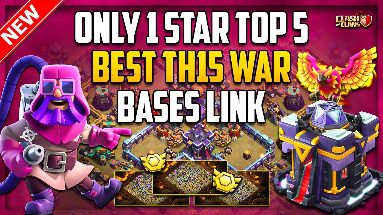 Top 5 Best TH15 War Bases Link | Only 1 Star Town Hall 15 Base | 100% ...