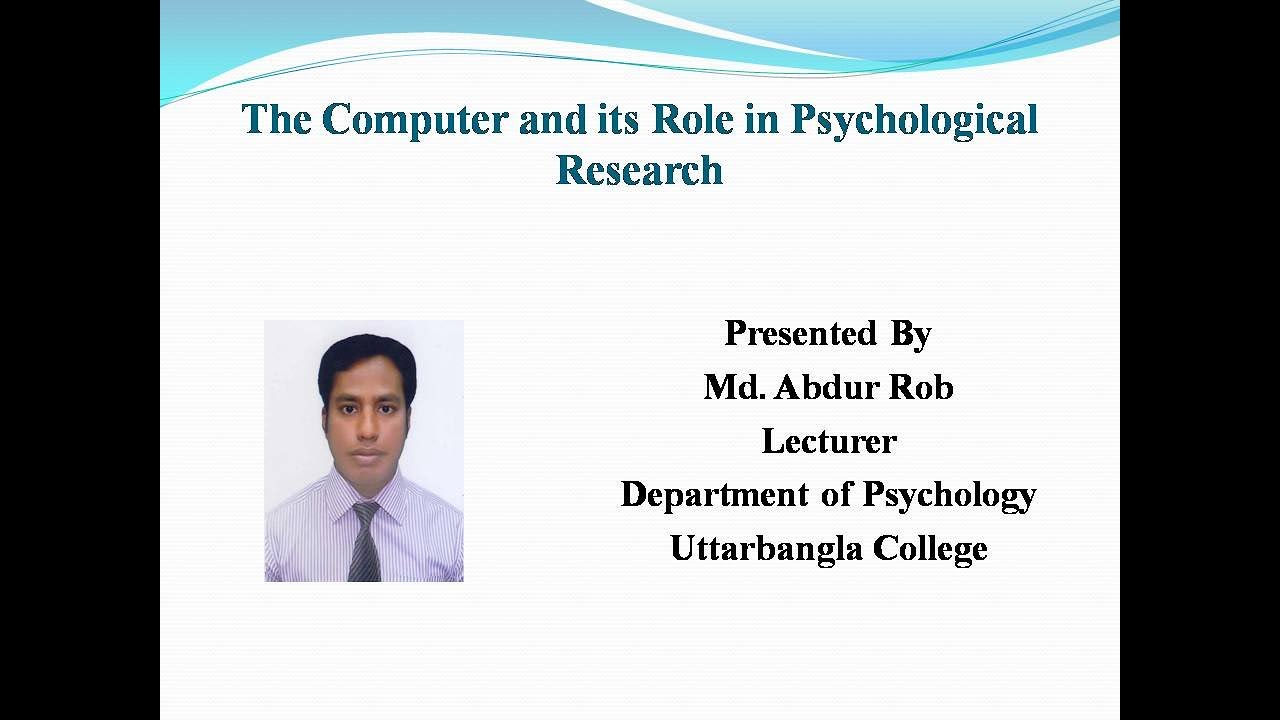The Computer & It's Role in Psychological Research - YouTube