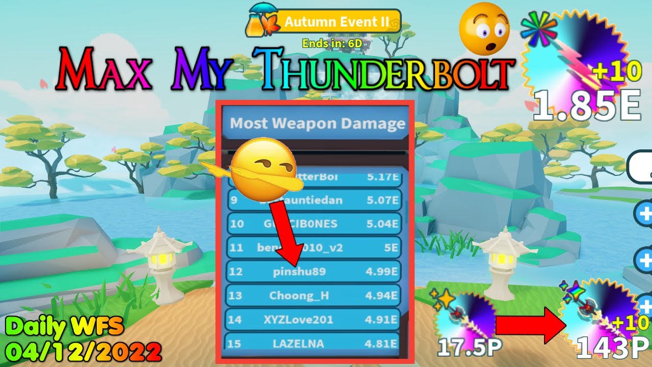 🔥Max Exotic Thunderbolt In Update 45🔥Daily Update In Weapon Fighting ...