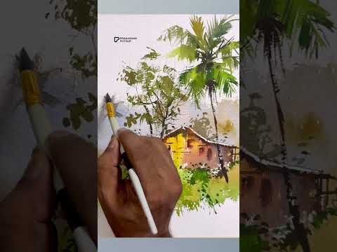 Line and wash | ink pen with watercolour | by prakashanputhur - YouTube