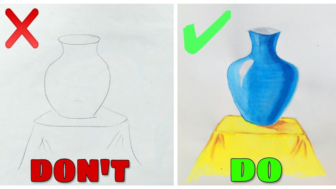 Drawing Still Life | Pot Painting | B Creative - YouTube