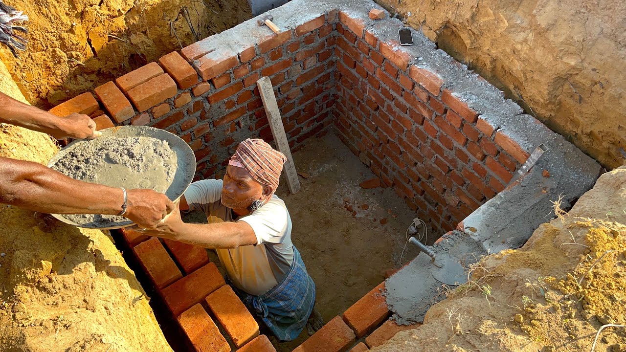 Sump brick construction technology-Exquisite brick work in house ...
