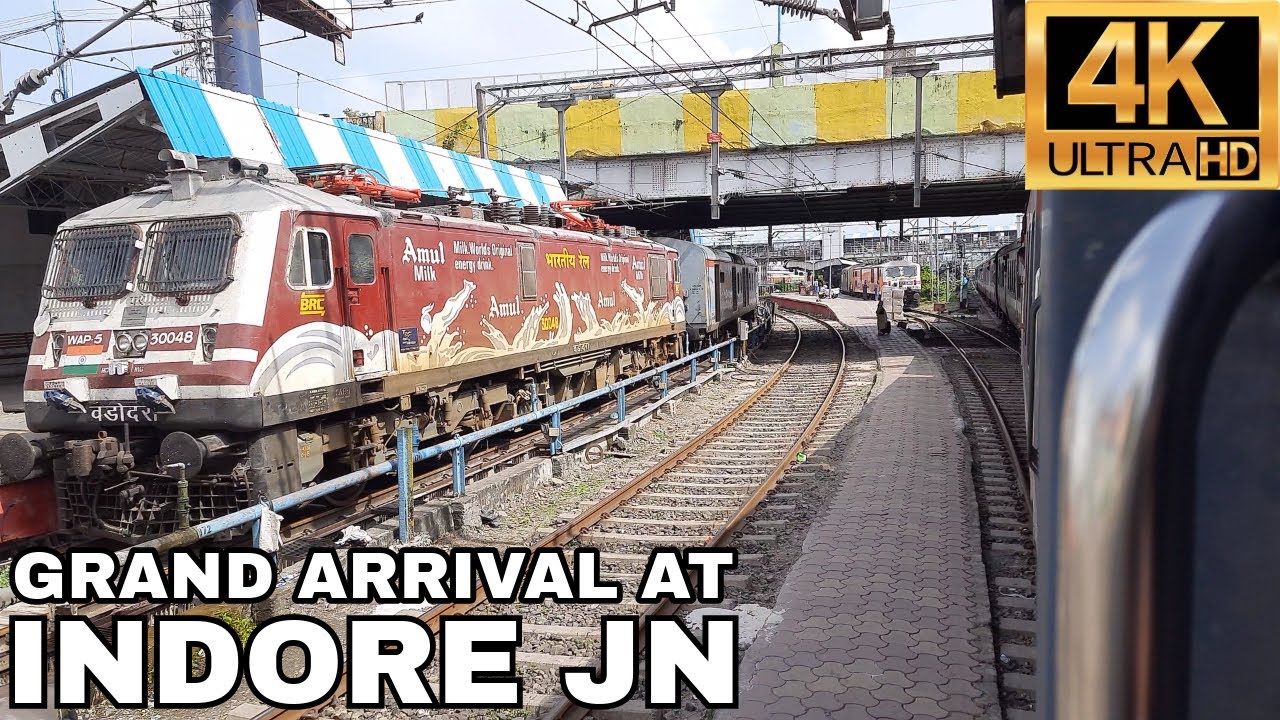 [4K] Grand Arrival at India's Cleanest City Railway Station Indore JN ...