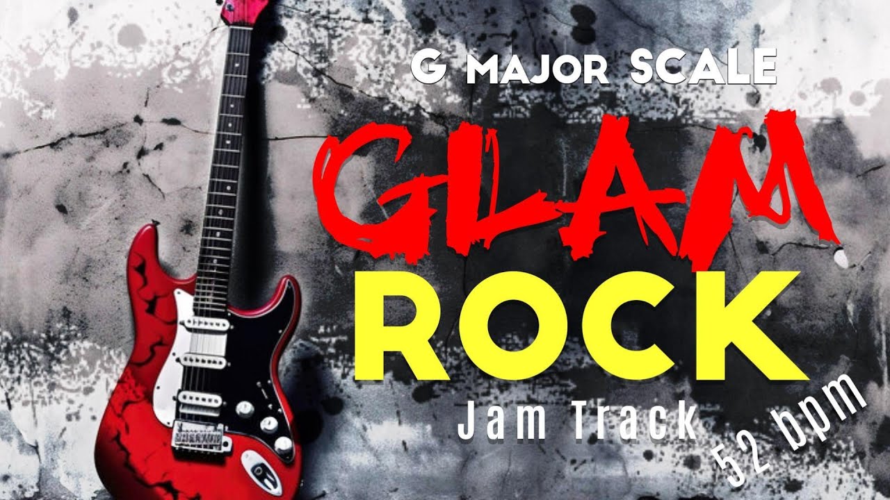 GLAM ROCK JAM TRACK at 52bpm #backingtrack #rockbeats #jamtrack - YouTube