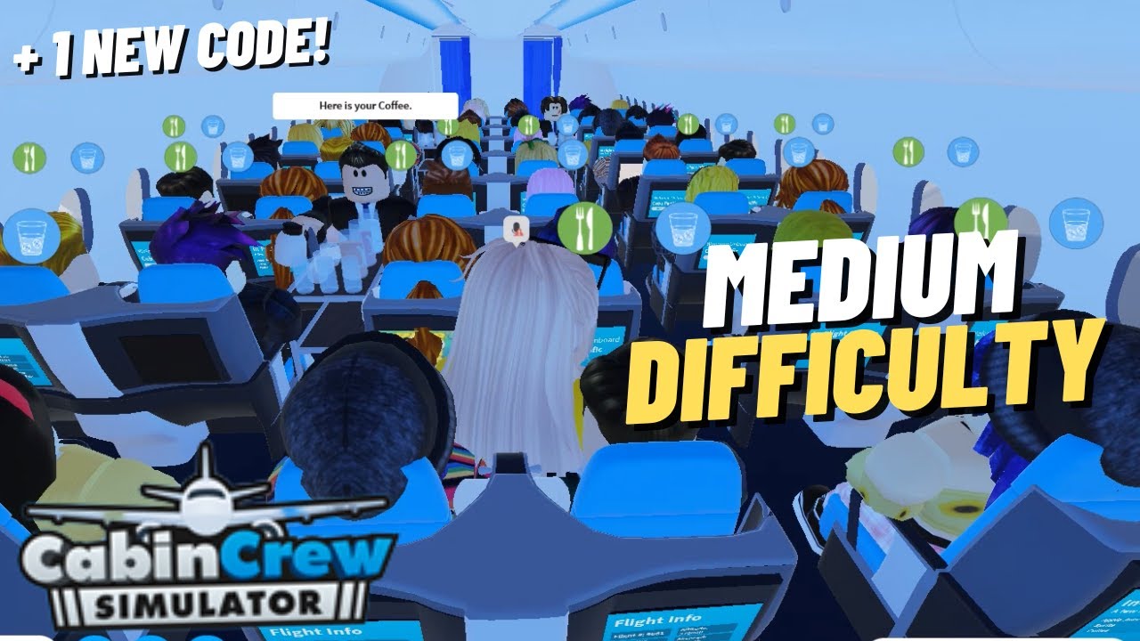 Medium Flight Difficulty in Cabin Crew Simulator | ROBLOX - YouTube