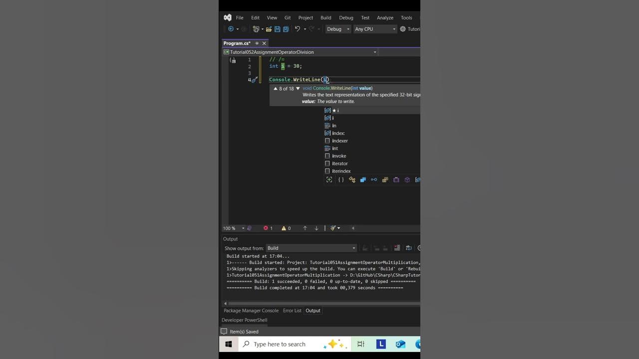C# Tutorial: Assignment Operator Division #shorts #programming #csharp - YouTube