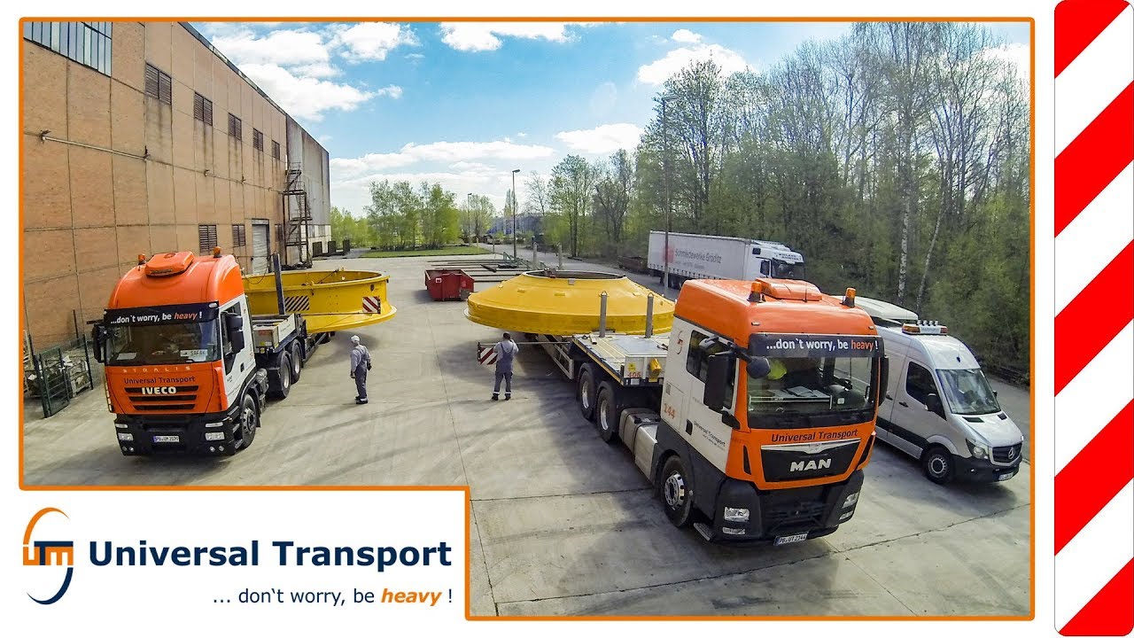 Universal Transport - with 7,60m diameter through the city - YouTube