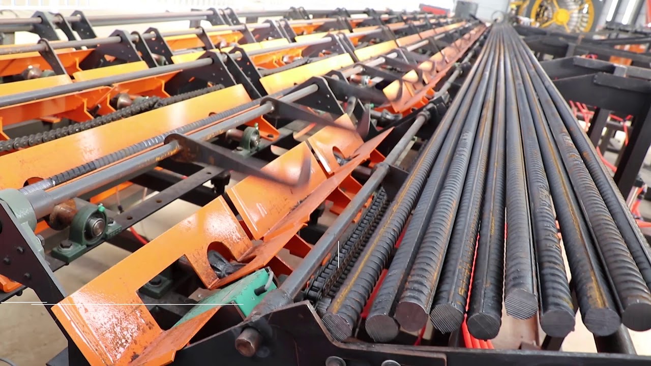 LY600 Automatic steel bar sawing and thread production line - YouTube