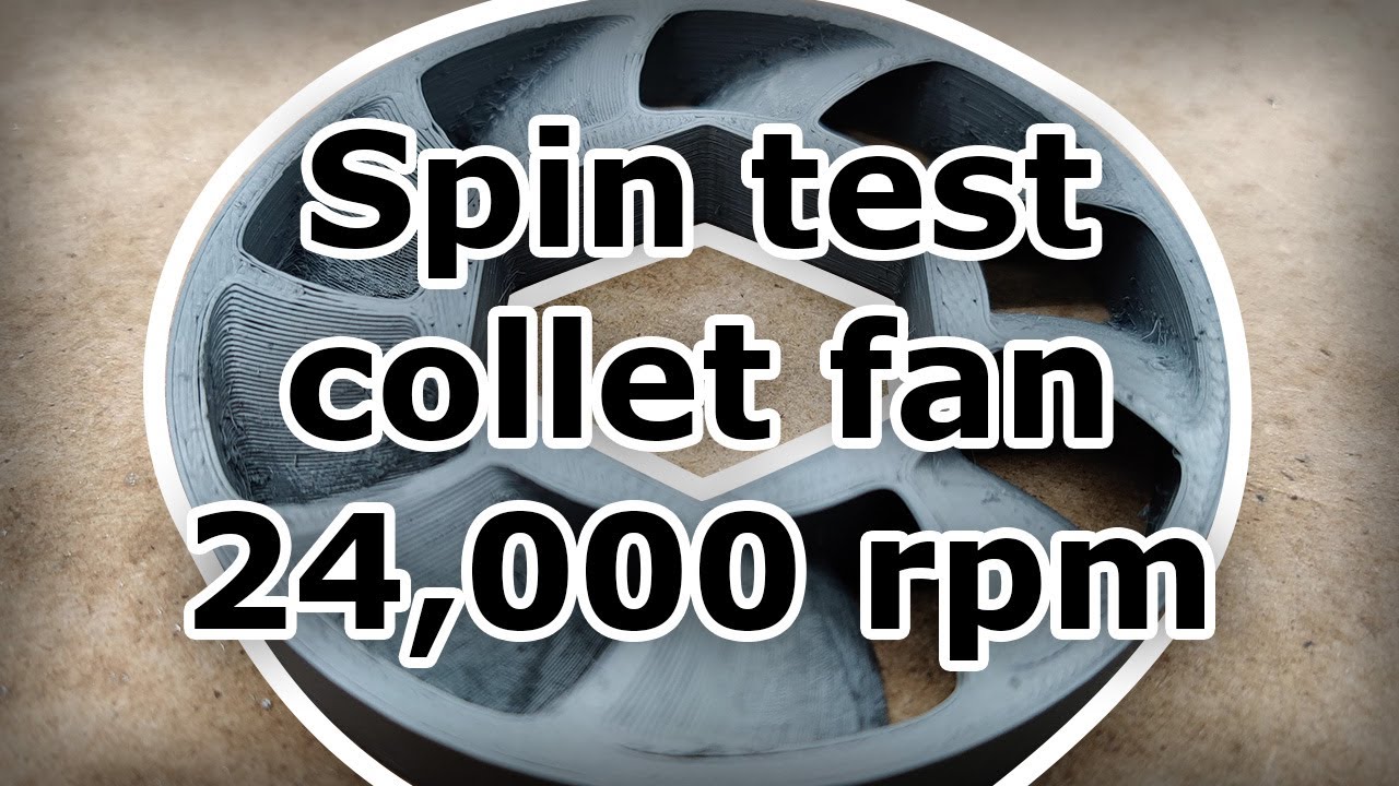 High-speed spin testing of collet fan with modified blade profile - YouTube