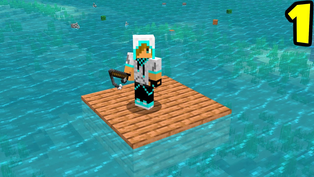 Minecraft, but I’m Trapped on a Raft (I Have to Fish for Resources ...