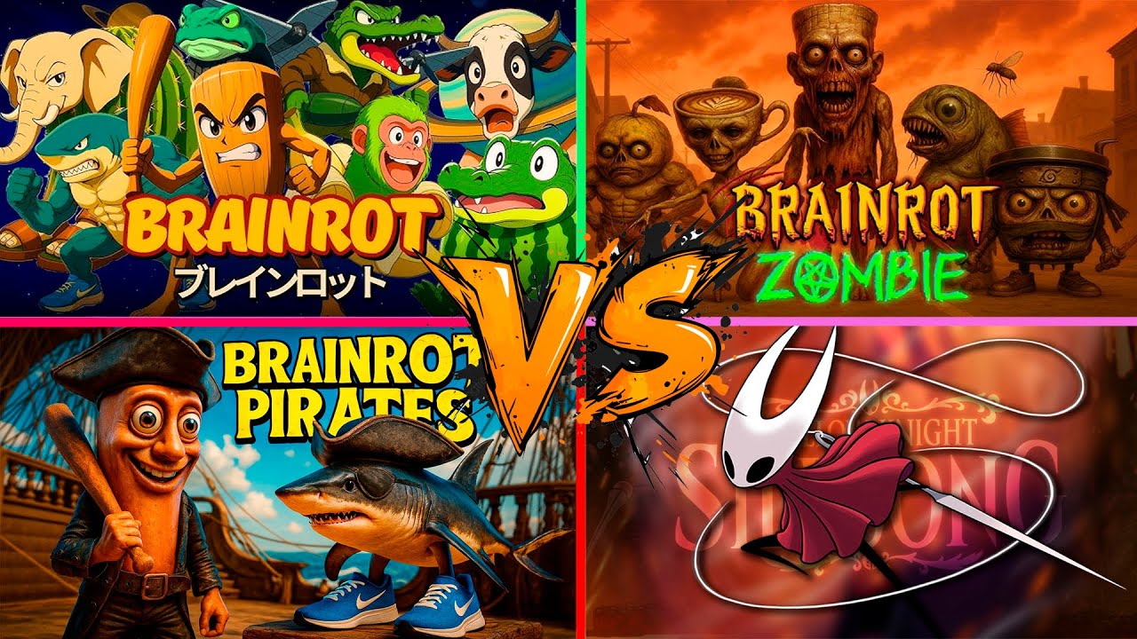 BRAINROT ANIME 🆚 BRAINROT PIRATE 🆚 BRAINROT ZOMBIE 🆚 SILKSONG - YouTube