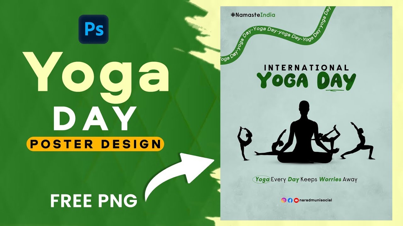 Yoga Day Poster Design in Photoshop | International Yoga Day Social ...