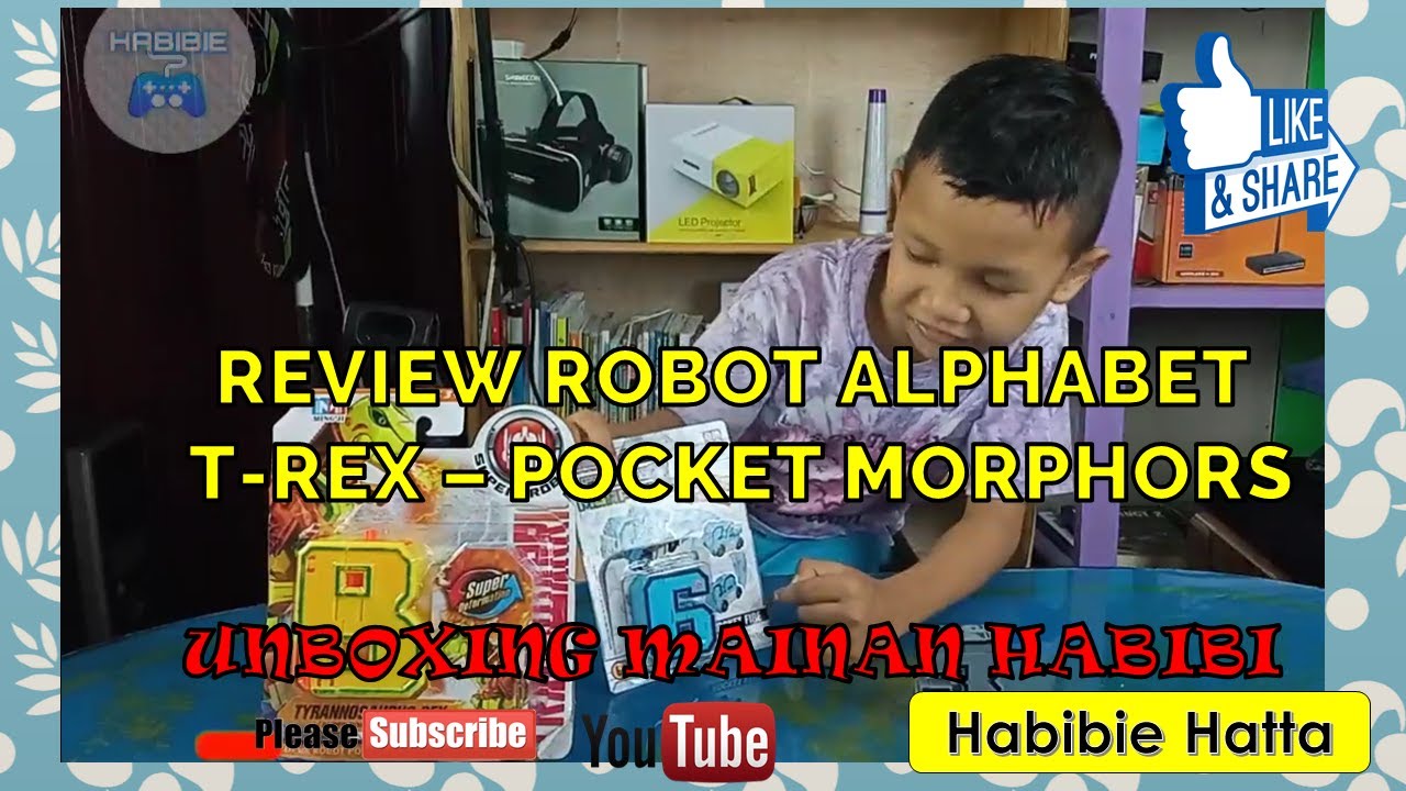 Unboxing Mainan ( Review Robot Alphabet T-Rex-Pocket Morphors ) - YouTube