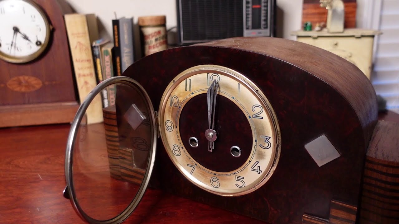 1940s German Mantel Clock Art Deco - YouTube