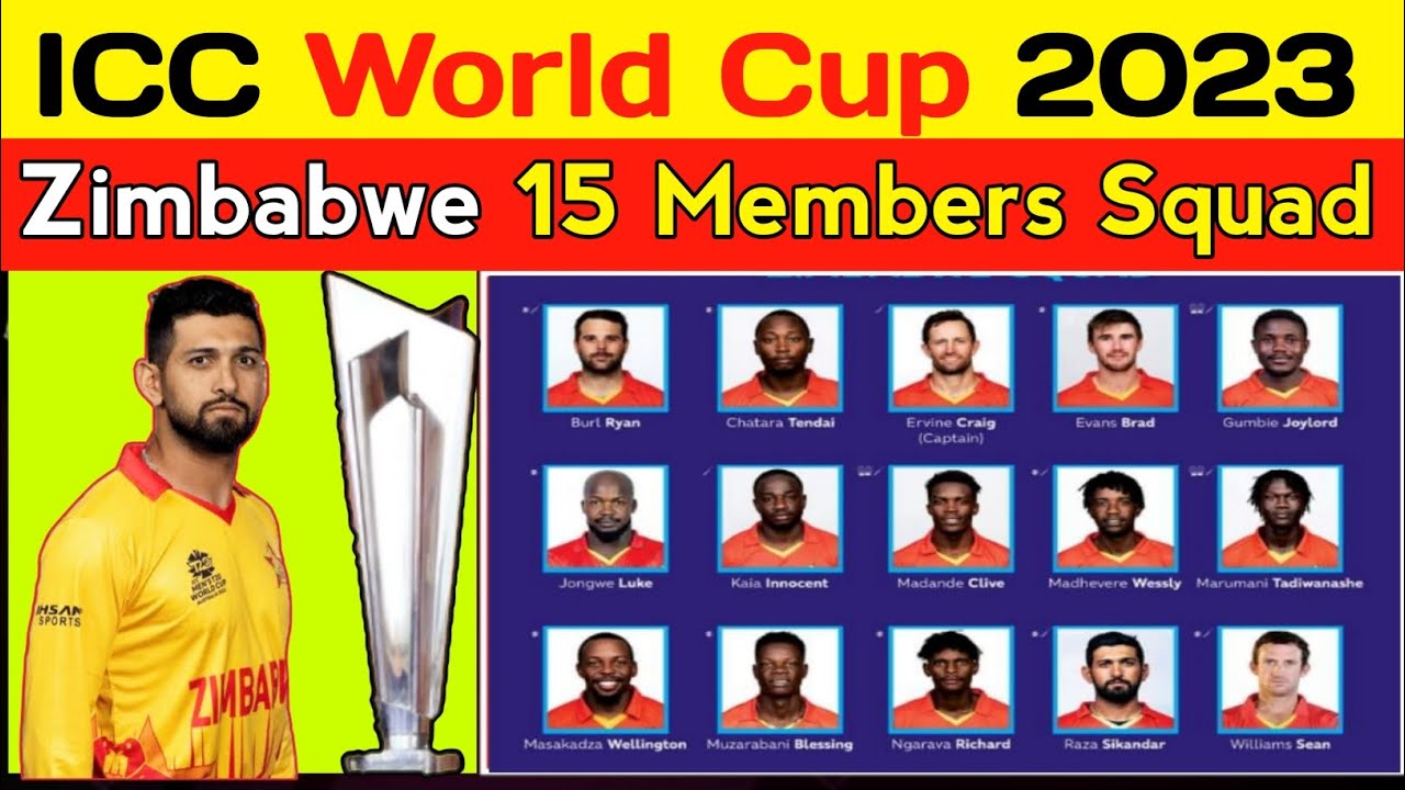 Zimbabwe 15 Members Squad For World Cup 2023 | Icc World Cup 2023 ...
