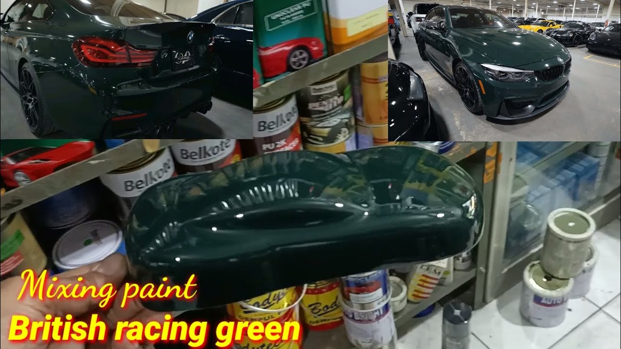 BRITISH RACING GREEN MIXING PAINT - YouTube