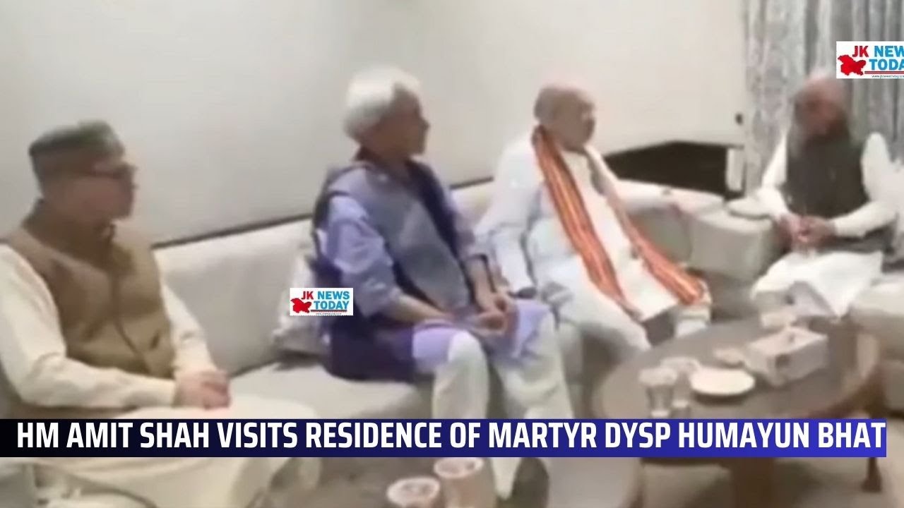 HM Amit Shah visits residence of martyr DySP Humayun Bhat | JK News ...