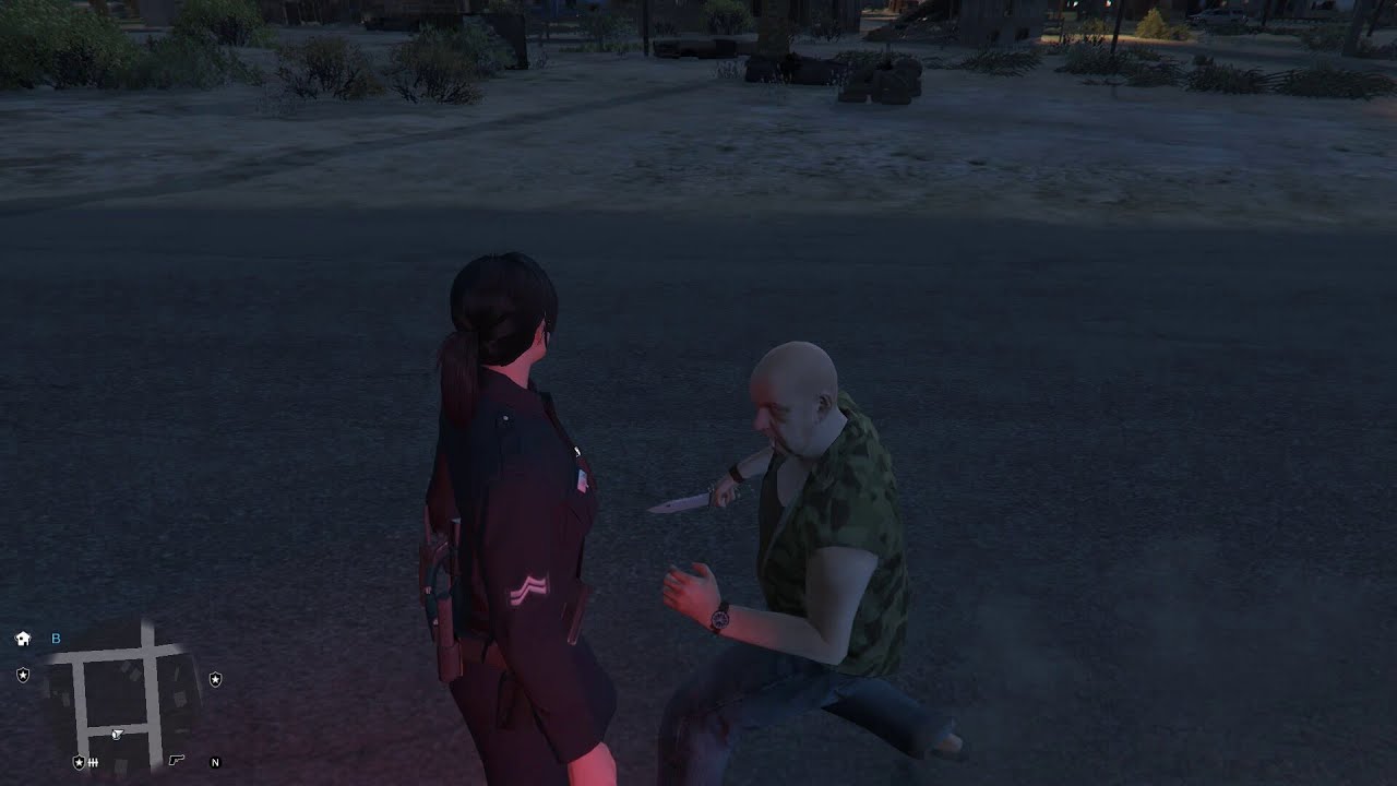 GTA 5 PC Officer Saved By Partner After She Was Stabbed By Driver😲 ...