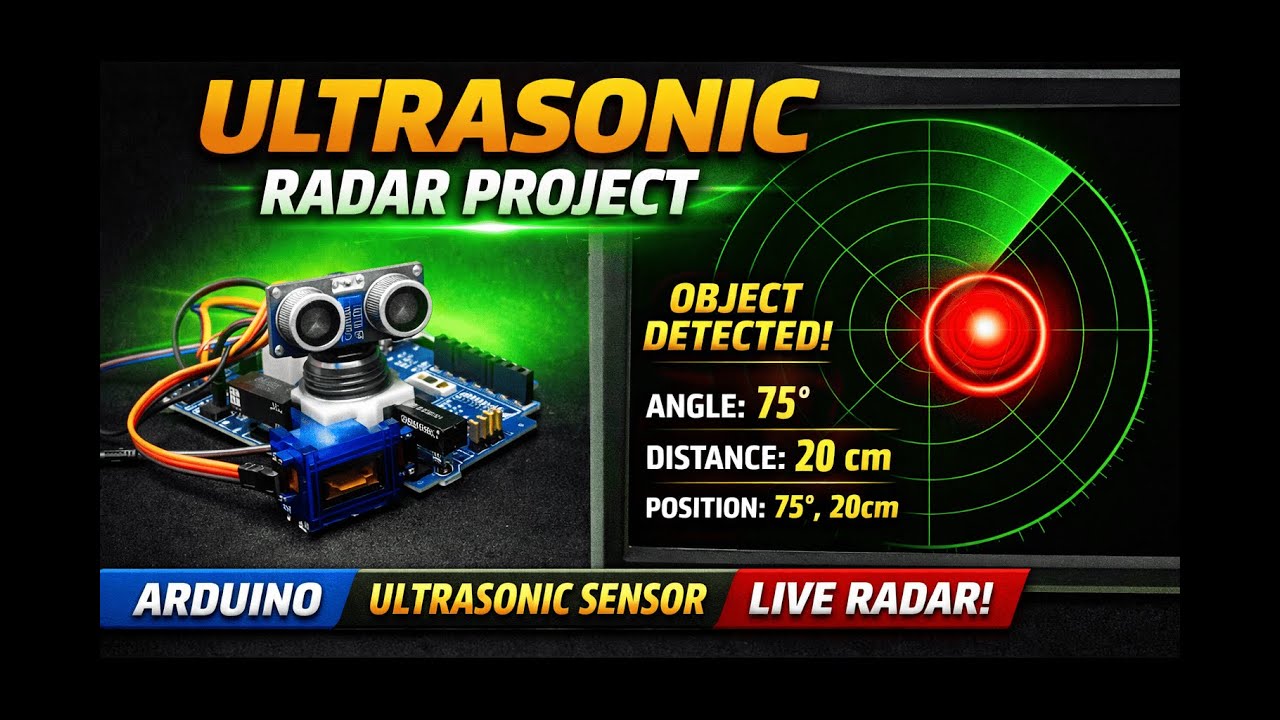 Ultrasonic Radar System Using Arduino | Real-Time Radar GUI with Object ...