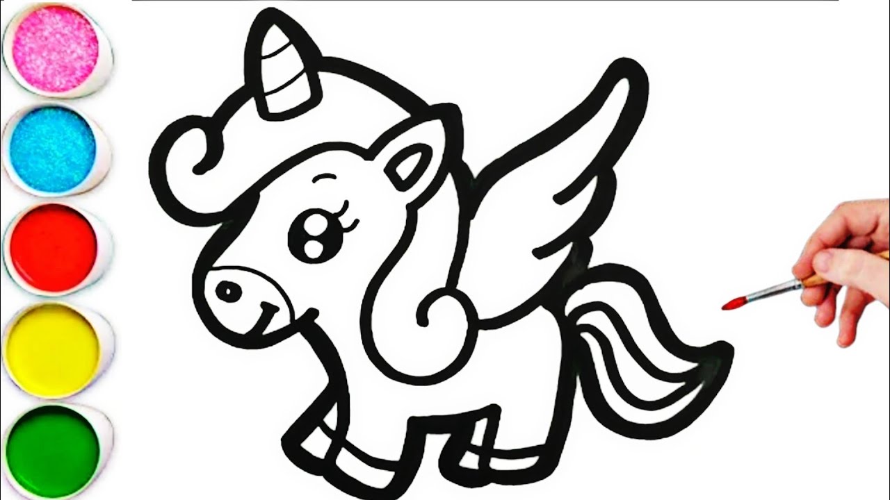 Easy Unicorn Drawing, Painting & Coloring For Kids and Toddlers_ Child ...