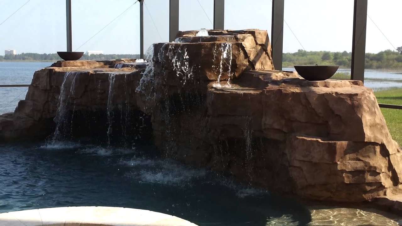 Pool rock waterfall grotto and cave - YouTube