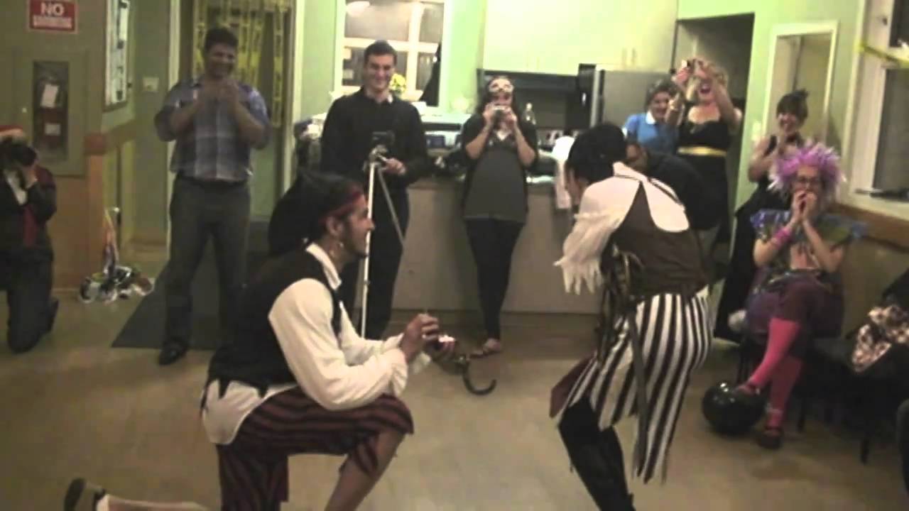 Surprise Marriage Proposal at Halloween Party - YouTube