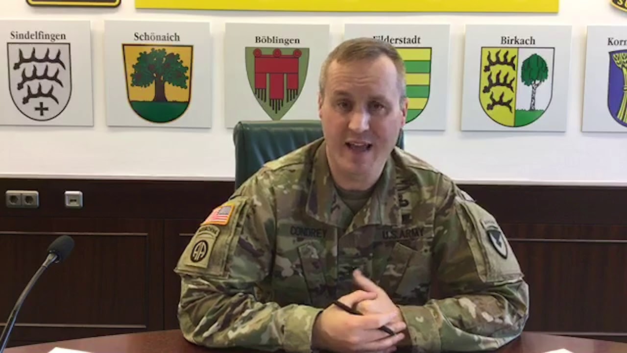COVID-19 Virtual town hall with USAG Stuttgart Commander Col. Jason ...