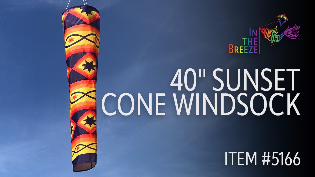 40" Sunset Cone Windsock - In the Breeze - YouTube