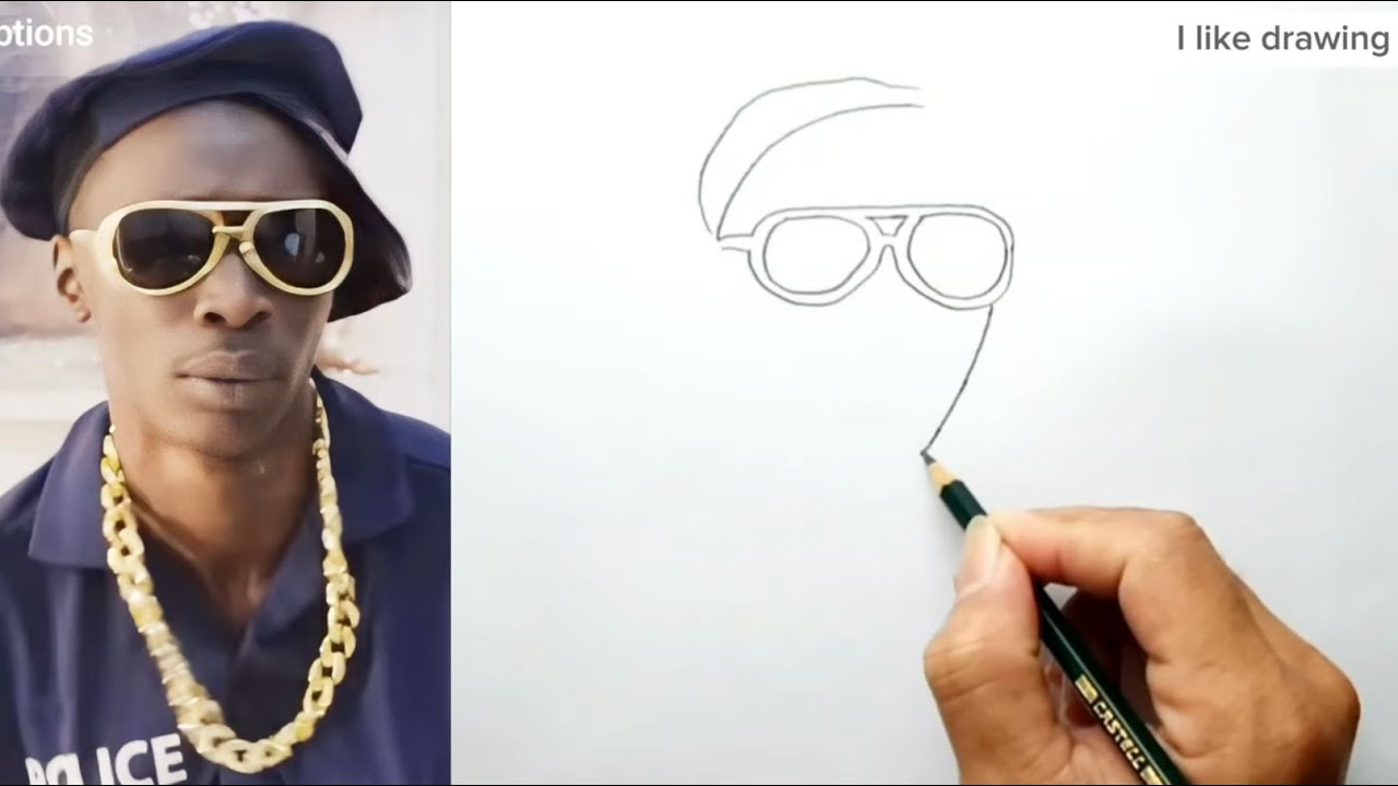 Drawing Khaby Lame pencil sketch tutorial step by step #khabylame - YouTube