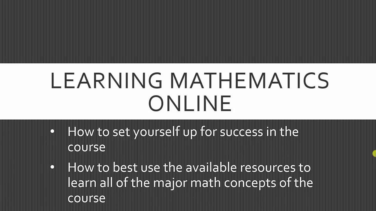 MOER Course: Learning Math Using Online Resources - YouTube