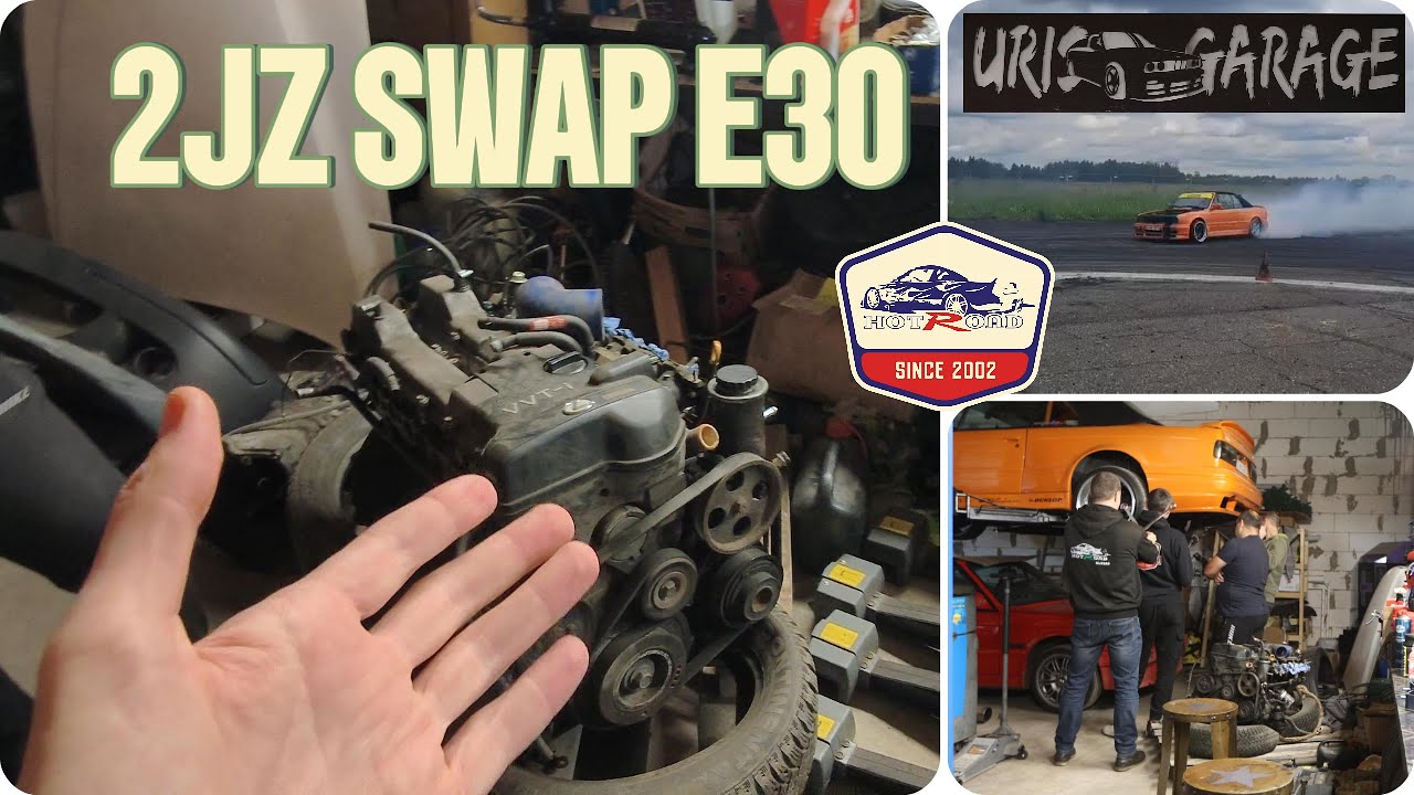 URIS savo E30 bombina su 2JZ! HOTROAD URISGARAGE ENGINE SWAP - YouTube