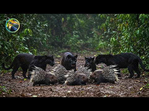 South Asia Wildlife | Black Panthers | Malayan Porcupines | Rainforest Predator & Prey