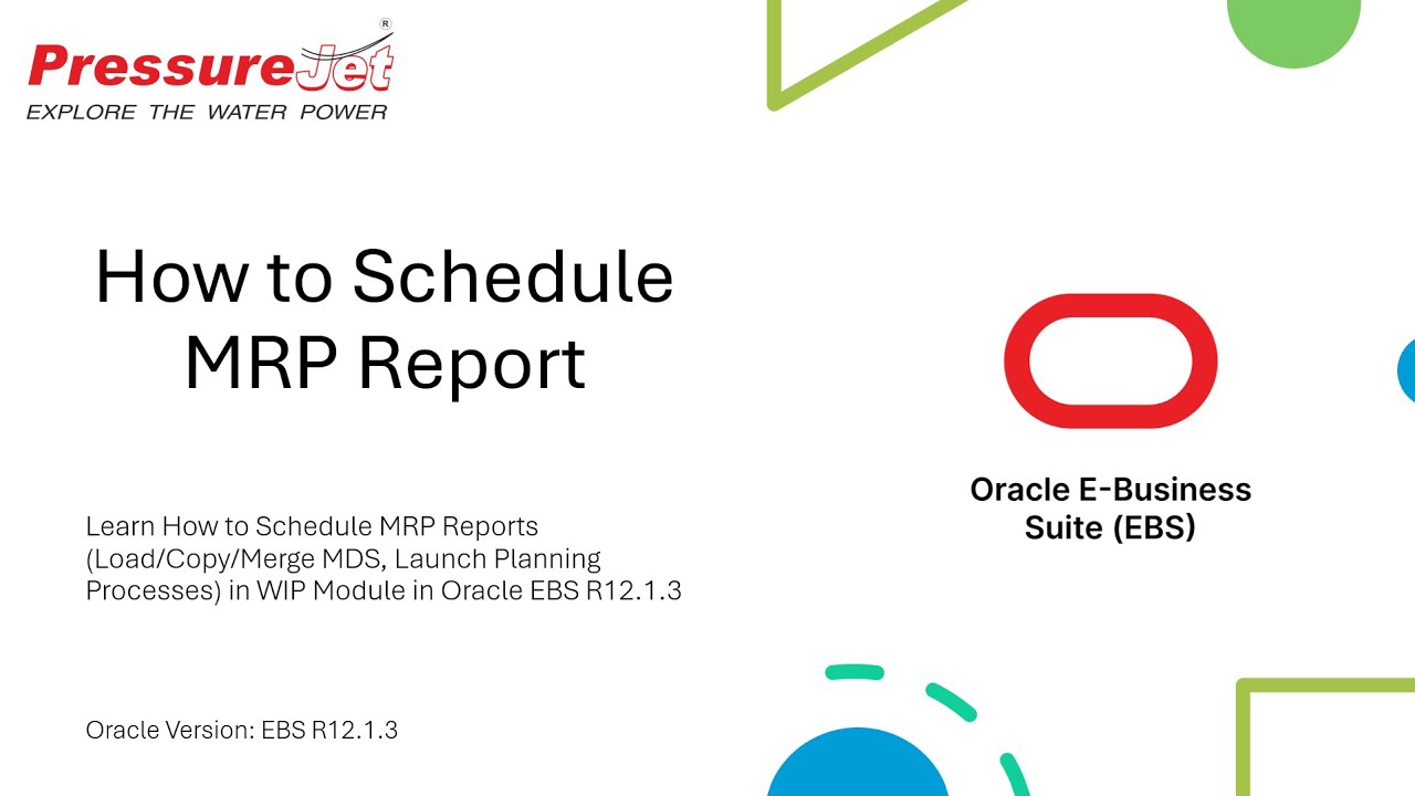 How to Schedule MRP Report | Oracle EBS R12 - YouTube