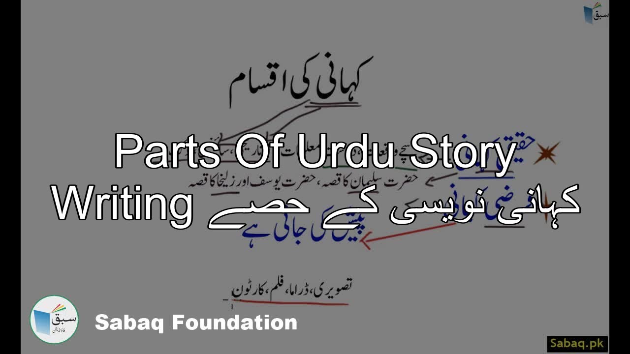 Parts Of Urdu Story Writing کہانی نویسی کے حصے, Lecture | Sabaq.pk ...
