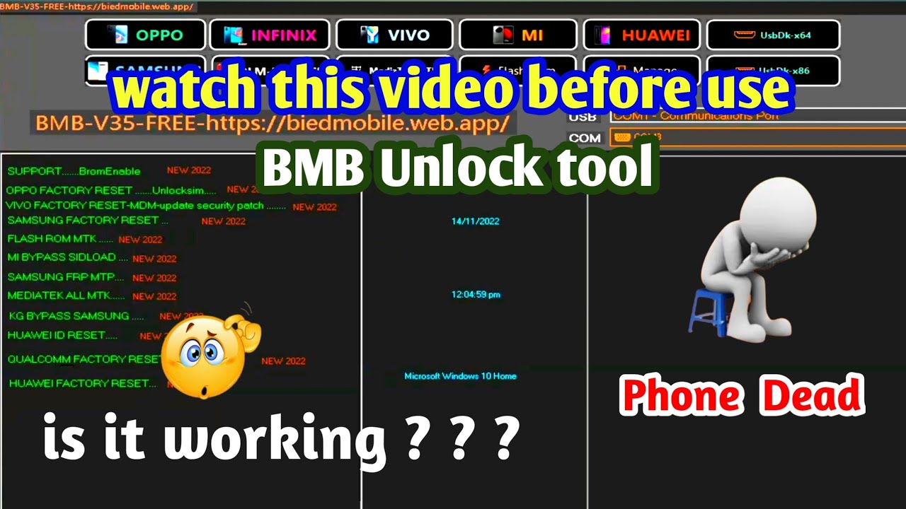 bmb unlock tool v35 live test on oppo | how to use bmb unlock tool ...