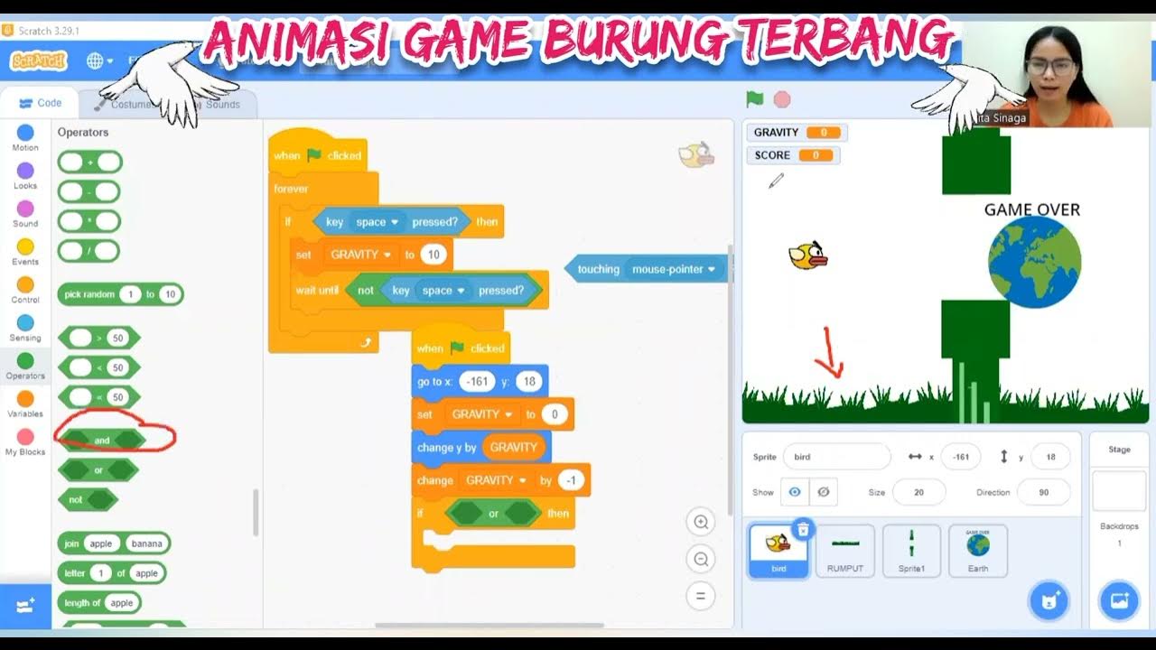 Membuat Animasi Game Burung Terbang Lewati Jebakan dan Kumpulkan Score ...