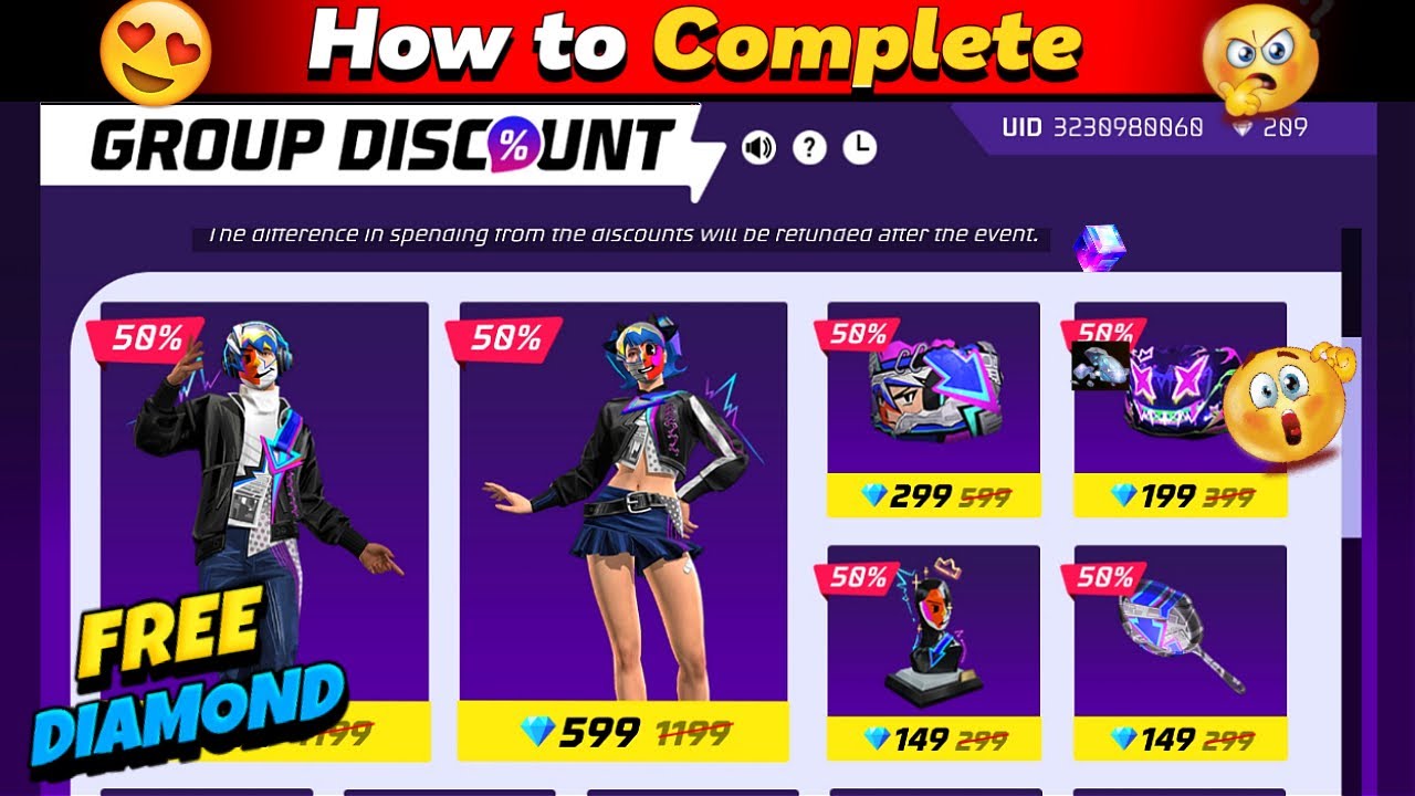 How to complete Group Discount Event in Free Fire || Group Discount ...