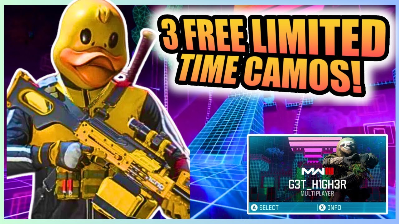 GET THESE FREE LIMITED TIME CAMOS ASAP! (MW3 Get Higher Mode - Call of ...
