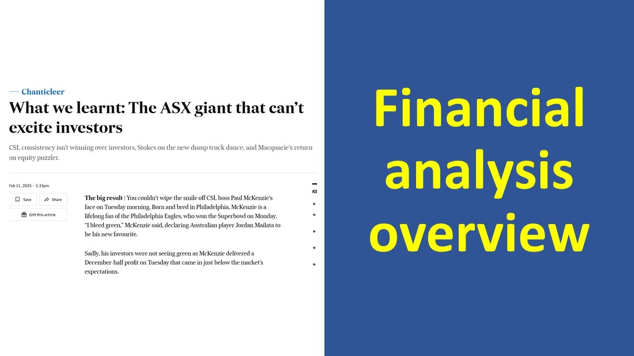 How an AFR article illustrates financial analysis - YouTube