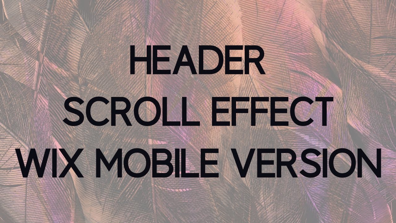 How to change the Header Scroll Effect on your Wix Mobile Version ...
