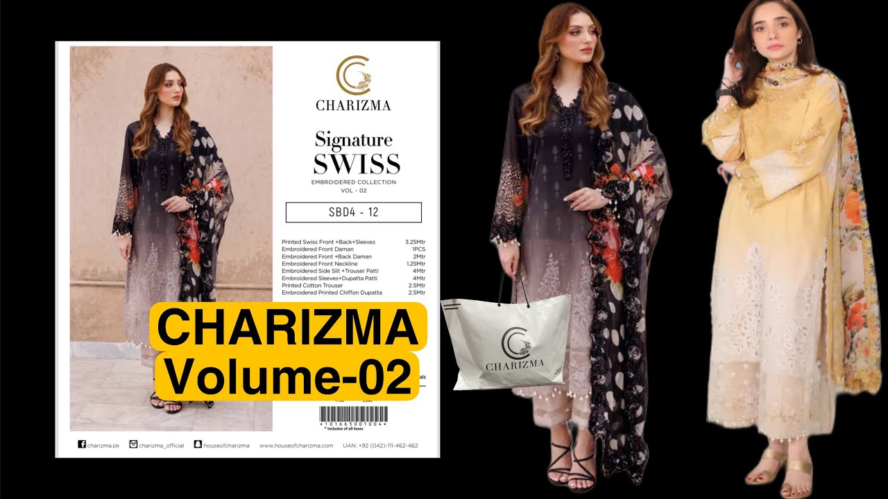 CHARIZMA Signature SWISS Embroidered Collection VoL-02 || latest ...